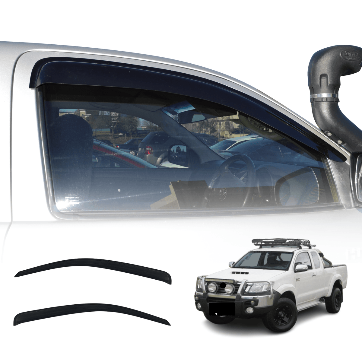 Luxury Weather Shields for Toyota Hilux Extra Cab 2005-2015 2PCS ...