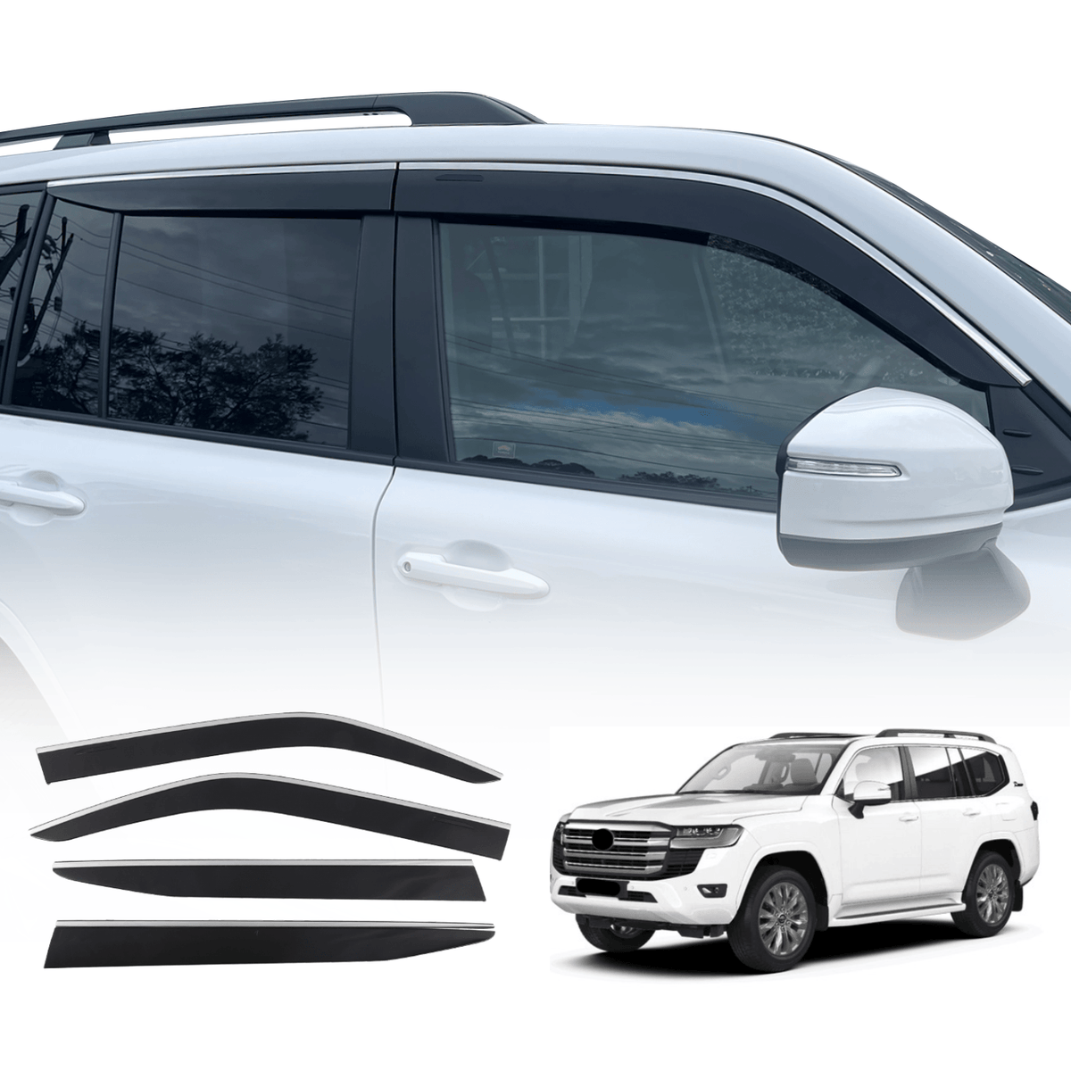 Stainless Edge Weather Shields For Toyota Landcruiser 300 Series Lc300