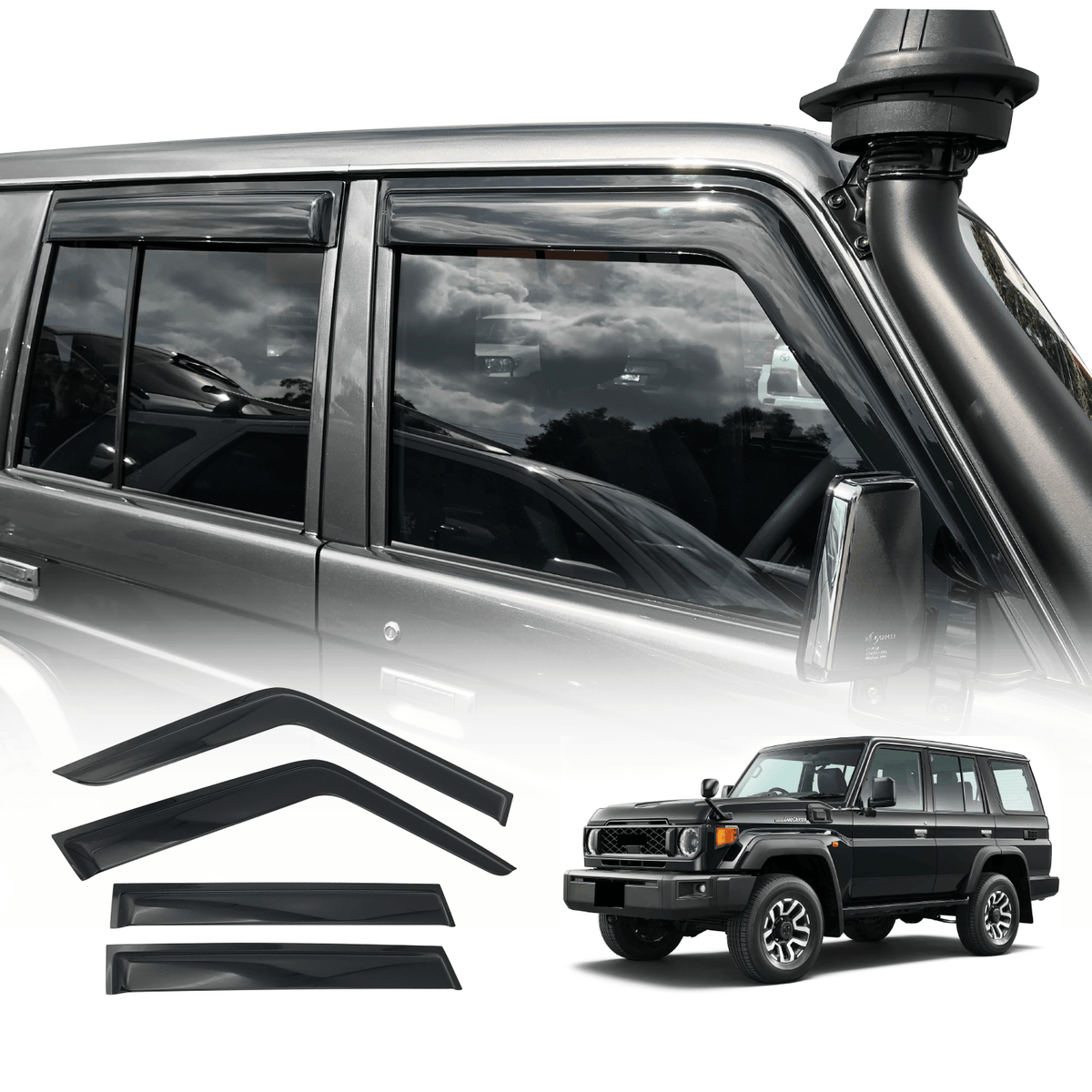 Luxury Weather Shields for Toyota Land Cruiser 70 76 79 Series 2007-On ...