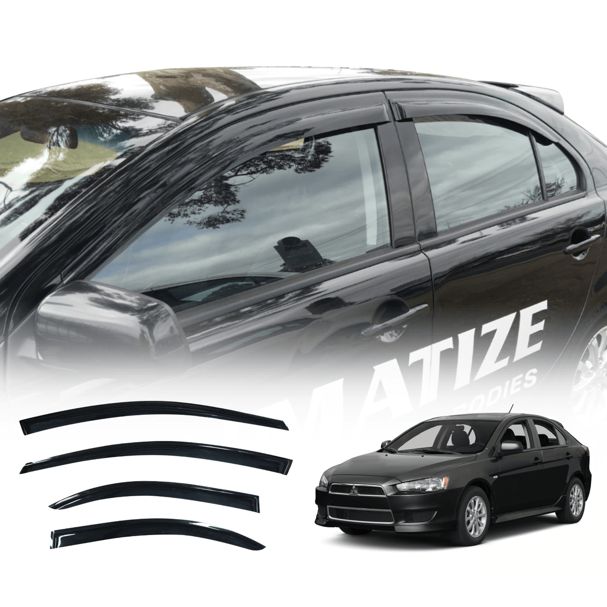 Weather Shields for Mitsubishi Lancer CJ CF Hatch 2007-2017 – OAD4X4 ...