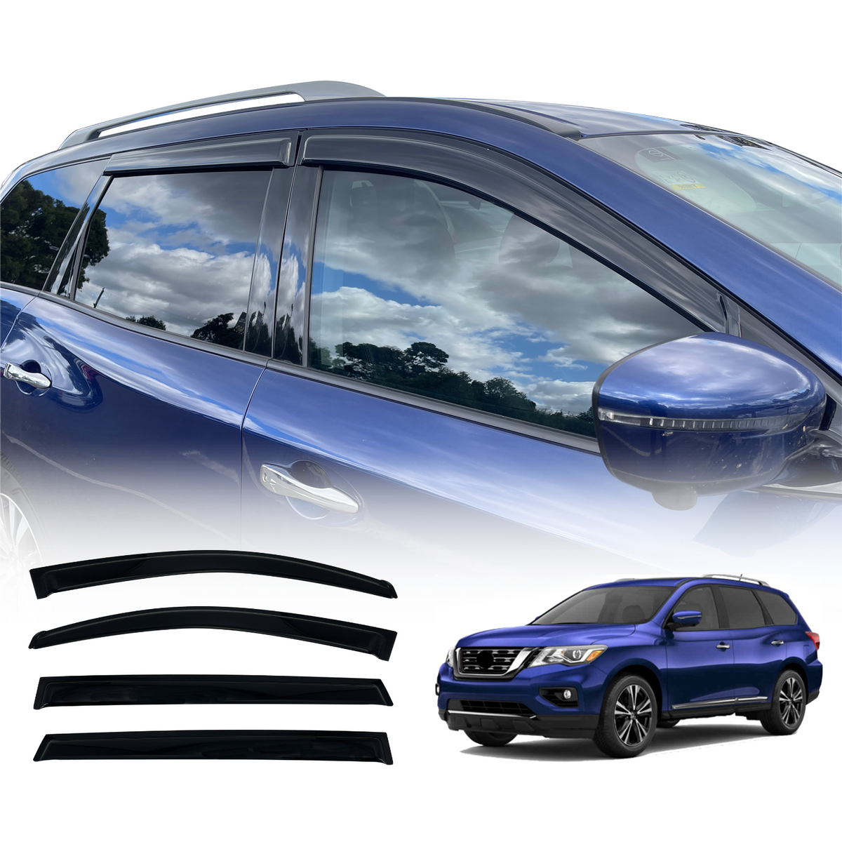 Luxury Weather Shields for Nissan Pathfinder R52 Series 2013-2021 ...