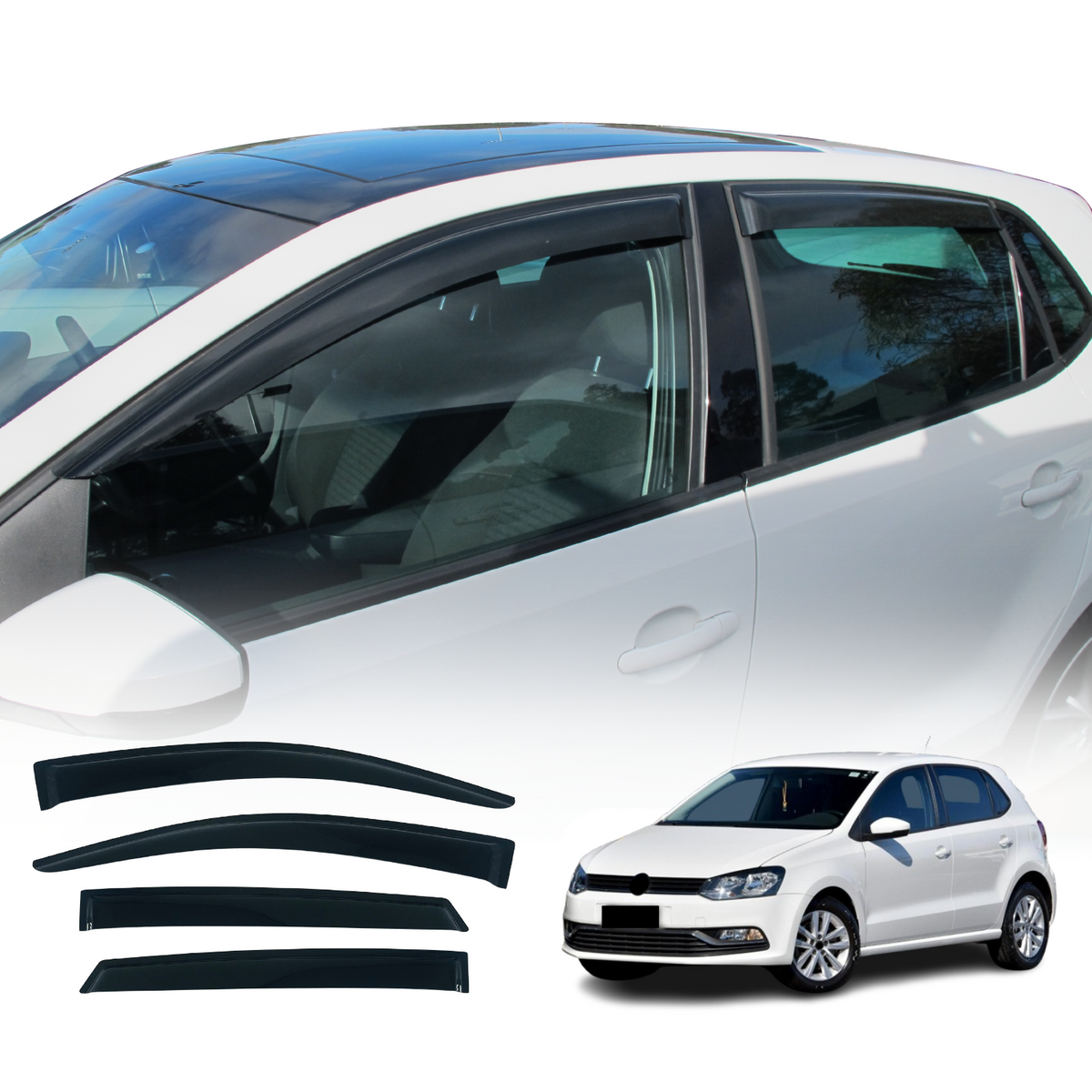 Weather Shields for Volkswagen Polo 6R Series Hatch 2010-2017 – OAD4X4 ...